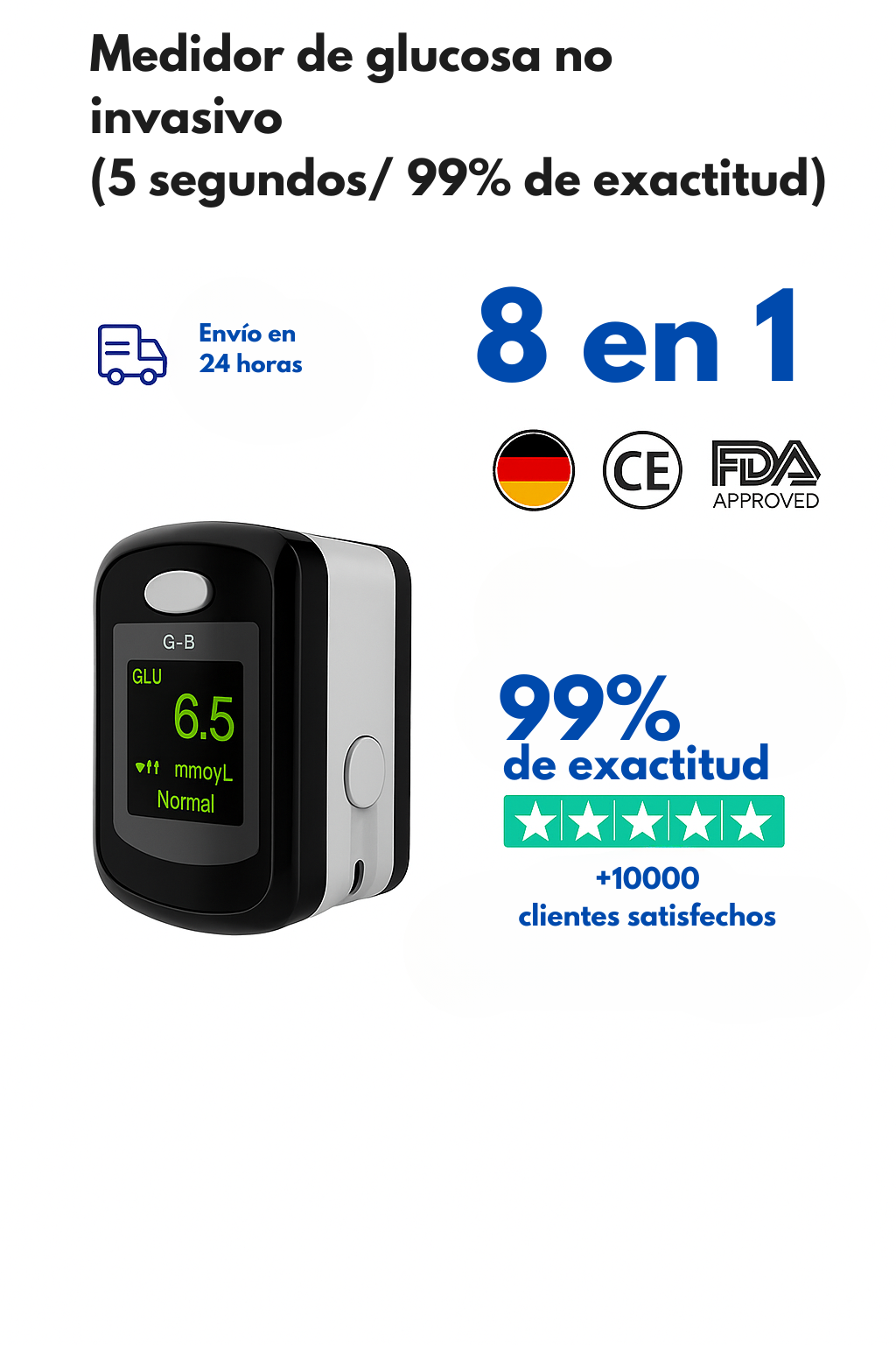 Monitor glucosa sin pinchazos GlucoSmart – Luna Gadgets
